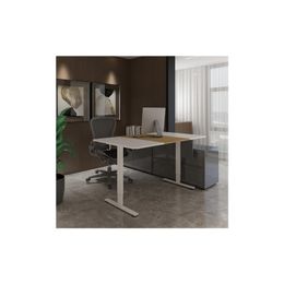 Home Deluxe H&ouml;henverstellbarer Schreibtisch ELMO Wei&szlig;/Holz - 120 x 60 cm