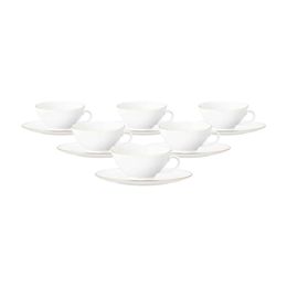 Seltmann Weiden Teetassen mit Untertassen Liberty Goldrand 140 ml 6er Set
