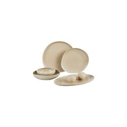 Wave Biscuit 27-teiliges Tafelservice Set f&uuml;r 6 Personen - Kombiservice aus hochwertigem Porzellan