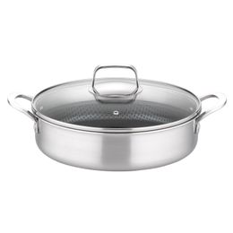 GSW Servierpfanne Inoxxa Black 28cm mit Glasdeckel