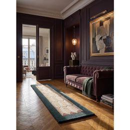 L&auml;ufer geometrisch Petrol 60 x 230 cm - DARENT KADIMA DESIGN