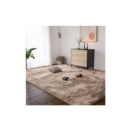 Home Deluxe Hochflor Teppich SOFI - 150 x 80 cm Braun