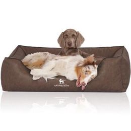 Knuffelwuff Hundebett Henderson aus marmoriertem Kunstleder braun XL