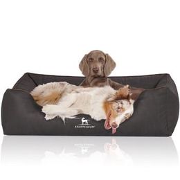 Knuffelwuff Orthop&auml;disches Hundebett Rockland aus Kunstleder schwarz XL