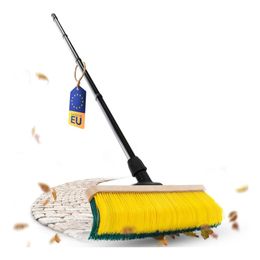 Novaliv Krallenbesen mit Stiel 60cm, Spezialbesen gebogenen Borsten Borsten -Ideal als Gartenbesen, Kratzbesen, Kunstrasen Besen, Optimal f&uuml;r Camping, Stra&szlig;enbesen