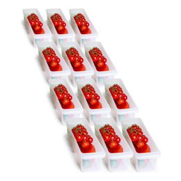 Novaliv 12x K&uuml;hlschrank Organizer 30,5 x 7,5 x 8 cm BPA-frei Ordnung Made in Germany Leicht Reinigen Lebensmittelecht Aufbewahrung f&uuml;r K&uuml;che Haushalt Sp&uuml;hlmaschinenfest Ordnungssystem K&uuml;hlschrank