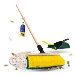 Novaliv Krallenbesen mit Stiel 60cm inkl. Jumbo Kehrgarnitur, Spezialbesen gebogenen Borsten Borsten -Ideal als Gartenbesen, Kratzbesen, Kunstrasen Besen, Optimal f&uuml;r Camping