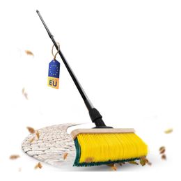 Novaliv Premium Krallenbesen mit Stiel 50cm, Spezialbesen gebogenen Borsten - Ideal als Gartenbesen, Kratzbesen, Kunstrasen Besen, Optimal f&uuml;r Camping, Stra&szlig;enbesen, Kehrbesen