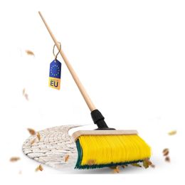 Novaliv Premium Krallenbesen mit Stiel 50cm, Spezialbesen gebogenen Borsten - Ideal als Gartenbesen, Kratzbesen, Kunstrasen Besen, Optimal f&uuml;r Camping, Stra&szlig;enbesen, Kehrbesen