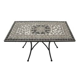 DEGAMO Wandtisch SIENA rechteckig 45x90cm, Eisen + Mosaik grau