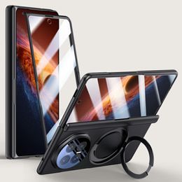 Wigento Handyh&uuml;lle + 9H Schutzglas + Magnet Ring Honor Magic V6 5G Kunststoff Full Cover