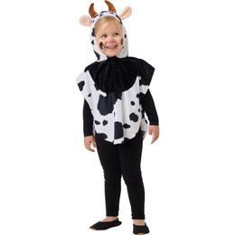 buttinette Kinder-Poncho "Kuh", schwarz-wei&szlig;