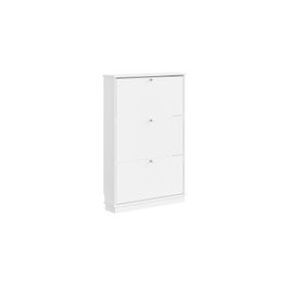 sobuy Schuhschrank 3 T&uuml;ren Wei&szlig; 76x18x113cm Modern