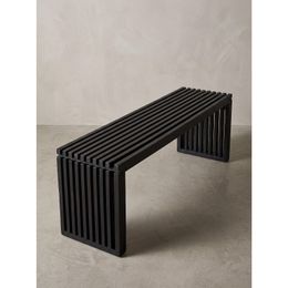 KADIMA DESIGN Sitzbank Akazie Massivholz Schwarz 120x35x45 cm - PALLANZA Kadima