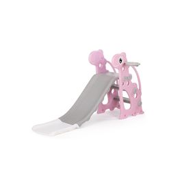 Chipolino Kinderrutsche Dino 116 cm Rutschl&auml;nge, Ball mit Basketballkorb, 30 kg rosa