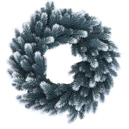 K&uuml;nstlicher Kranz MCW-O98, T&uuml;rkranz Tischkranz, Deko k&uuml;nstlich &Oslash; 60cm ~ Tanne mit Schnee