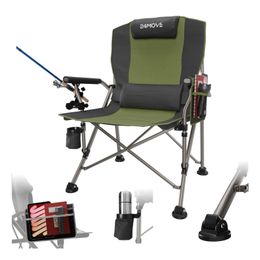 24MOVE&reg; Campingstuhl Anglerstuhl Klappstuhl faltbar Camping inkl. Tragetasche, bis 150kg belastbar, gr&uuml;n