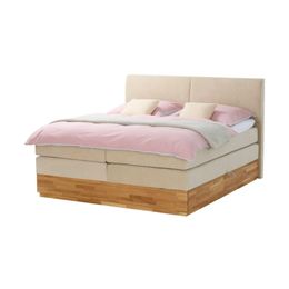 H&ouml;ffner Boxspringbett inklusive Bettkasten Beam &brvbar; beige &brvbar; Ma&szlig;e (cm): B: 185 H: 120