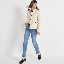 LANDS' END Boucl&eacute;-Jacke f&uuml;r Damen, Damen, size: regular, Elfenbein, Polyester, by Lands' End