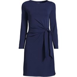 LANDS' END Baumwolle/Modal-Kleid mit Zierschleife f&uuml;r Damen, Damen, size: regular, Blau, Baumwolle/Modal, by Lands' End
