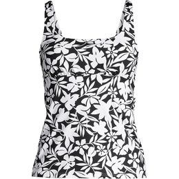 LANDS' END Tankinitop CHLORRESISTENT mit geradem Ausschnitt Gemustert f&uuml;r Damen, Damen, size: regular, Schwarz, Elasthan/Nylon-Mischung, by Lands' End