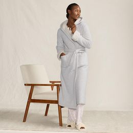 LANDS' END Bademantel mit Fleecefutter f&uuml;r Damen, Damen, size: regular, Grau, Polyester/Viskose, by Lands' End