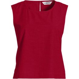 LANDS' END &Auml;rmelloses Top f&uuml;r Damen, Damen, size: regular, Rot, Baumwolle/Viskose/Baumwoll-Mischung, by Lands' End