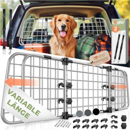 LovPet&reg; Hundegitter Auto, Autoschutzgitter Trenngitter Universal, verstellbare Breite, Kopfst&uuml;tze Kofferraum Autogitter Ma&szlig;e HxB 30 x 92-152 cm Kofferraumgitter,+ 2x Sicherheitsgurt f&uuml;r Hunde