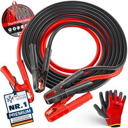 Masko&reg; Starthilfekabel &Uuml;berbr&uuml;ckungskabel f&uuml;r Benzin- und Dieselmotoren, 6/12/24 Volt. Auto Motorrad Starterkabel aus Kupfer inkl. Handschuhe und Tragetasche (25mm&sup2; 1200A / 30mm&sup2; 1500A)