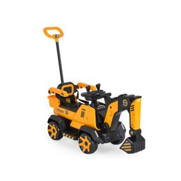 Moni Kinder Elektrobagger, 6V, 2 Motoren, Schaufel, R&uuml;ckw&auml;rtsgang, Hupe, Musik gelb