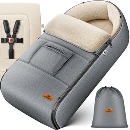 Kidiz&reg; Babyfu&szlig;sack Baby Fu&szlig;sack Winterfu&szlig;sack Babyschale mit Rei&szlig;verschluss Kuschelsack Babydecke Kinderwagen waschbar verschlie&szlig;barer Kopfteil, Tasche, passend f&uuml;r alle Kinderwagen