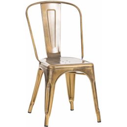 CLP Stapelstuhl Metall mit Lehne Benedikt, Bistrostuhl stapelbar f&uuml;r Gastronomie und K&uuml;che, Design-Stuhl robust belastbar bis 200 kg