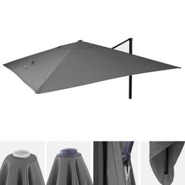 Ersatz-Bezug f&uuml;r Luxus-Ampelschirm MCW-A96, Sonnenschirmbezug Ersatzbezug, 3,5x3,5m (&Oslash;4,95m) Polyester ~ anthrazit