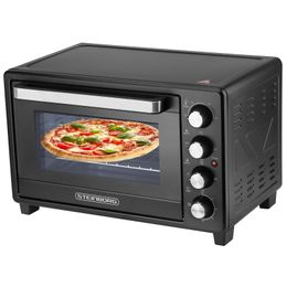 Steinborg Minibackofen Pizzaofen 35L mit Umluft 1600W schwar