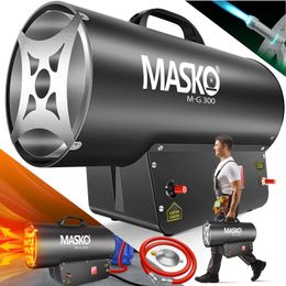 Masko&reg; Gasheizgebl&auml;se Gasheizer Heizkanone Gasheizstrahler Bauheizer Gas Heizger&auml;t heizstrahler Hei&szlig;luftgenerator inkl. Gasschlauch & Druckminderer Heizgebl&auml;se f&uuml;r handels&uuml;bliche Gasflaschen