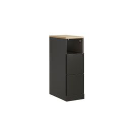 sobuy Nachttisch 2 drawers Schwarz 35x20x60cm Modern