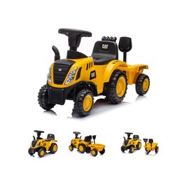 Chipolino Rutschfahrzeug CAT Traktor Musik, Stauraum, Anh&auml;nger, Schaufel, Rechen gelb