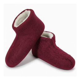 NYVI Bettschuhe IamFlauschi &ndash; Kuschelig Warme Hausschuhe aus 100% Reiner Schafwolle Gr&ouml;&szlig;e:44 / 45;Farbe:Hot Bordeaux