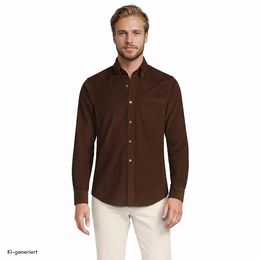 LANDS' END Feincordhemd, Herren, size: regular, Braun, Baumwolle, by Lands' End