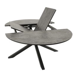 DEGAMO Ausziehtisch LYON 140cm/200x140cm, Aluminium anthrazit + ECP-Kunststoff hellgrau
