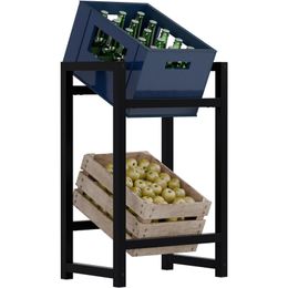 CLP 2er Getr&auml;nkekistenst&auml;nder Stack - Farbe: schwarz, Gr&ouml;&szlig;e: 75x47x31 cm