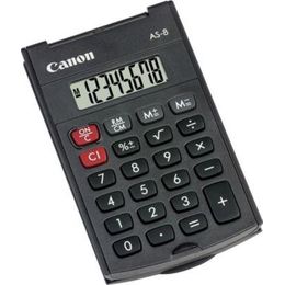 Texas Instruments Canon Taschenrechner AS-8, 8-stellig, 1-zeiliges Display, Batteriebetrieb, mit Schutzklappe, schwarz