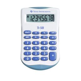 Texas Instruments Taschenrechner TI-501, 8-stellig, 1-zeiliges Display, Batteriebetrieb, wei&szlig;