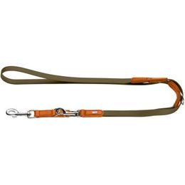 Sport Dog Dog Sport HUNTER verstellbare Hundef&uuml;hrleine wolmar biothane x leder khaki 1,6 cm