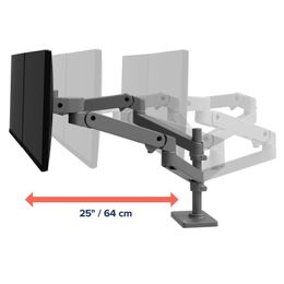 Ergotron LX Pro Monitor Tischhalterung - f&uuml;r 2 LCD-Displays - Dunkelgrau