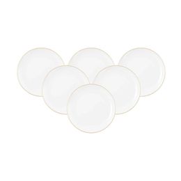 Seltmann Weiden Fr&uuml;hst&uuml;cksteller Liberty Goldrand &oslash; 22,5 cm 6er Set