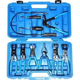 KS-Tools Schlauchschellenzangen-Satz, 9-teilig, in blauem Tragekoffer