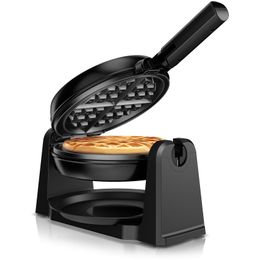 arendo Waffeleisen Waffelautomat f&uuml;r klassische Waffel mit 17cm &Oslash;, automatische Br&auml;unung, 1000 W, drehbarer Waffelmaker, Rotierend