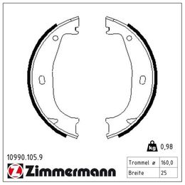 ZIMMERMANN Bremsbackensatz, Feststellbremse Hinterachse 10990.105.9 f&uuml;r BMW