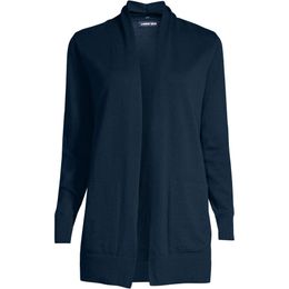 LANDS' END Offener Cardigan f&uuml;r Damen in Plus-Gr&ouml;&szlig;e, Damen, size: plus, Blau, Baumwolle, by Lands' End